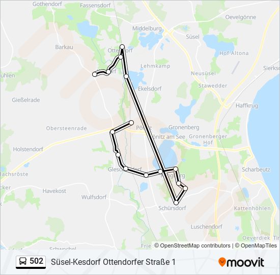 502 Route: Schedules, Stops & Maps - Süsel-Kesdorf Ottendorfer Straße 1 ...