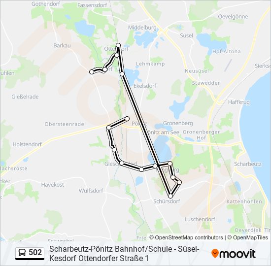 502 Route: Schedules, Stops & Maps - Süsel-Kesdorf Ottendorfer Straße 1 ...