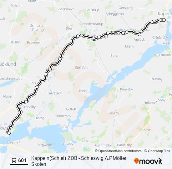 601 Route: Schedules, Stops & Maps - Schleswig A.P.Möller Skolen (Updated)