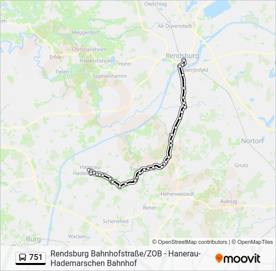 751 Route: Fahrpläne, Haltestellen & Karten - Rendsburg Stadttheater ...