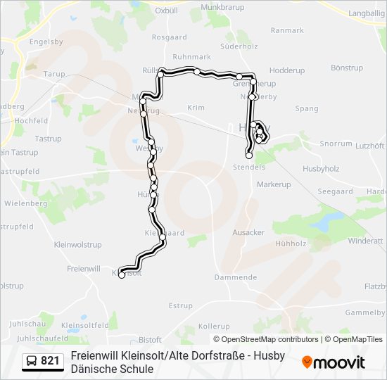 821 Route: Schedules, Stops & Maps - Husby Dänische Schule (Updated)