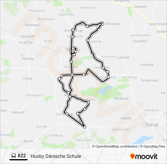 822 Route: Schedules, Stops & Maps - Husby Dänische Schule (Updated)