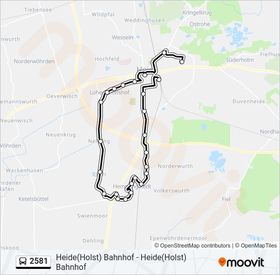 2581 Route: Schedules, Stops & Maps - Heide(Holst) Schulzentrum Ost ...