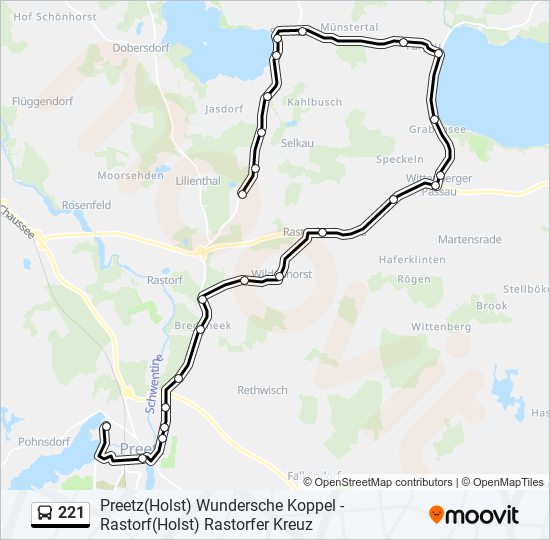 221 Route: Schedules, Stops & Maps - Preetz(Holst) Wundersche Koppel ...
