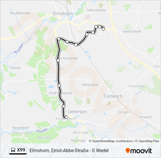 x99 Route: Schedules, Stops & Maps - Uetersen, Buttermarkt (Updated)