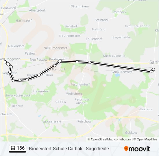 136 Route: Schedules, Stops & Maps - Neu Roggentin (Updated)