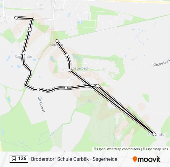 136 Route: Schedules, Stops & Maps - Roggentin, Globus (Updated)