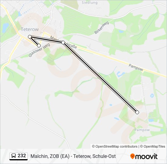 232 Route: Schedules, Stops & Maps - Teterow, Bahnhof (Updated)