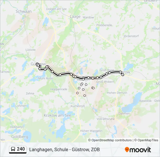 240 Route: Schedules, Stops & Maps - Güstrow, Zob (Updated)