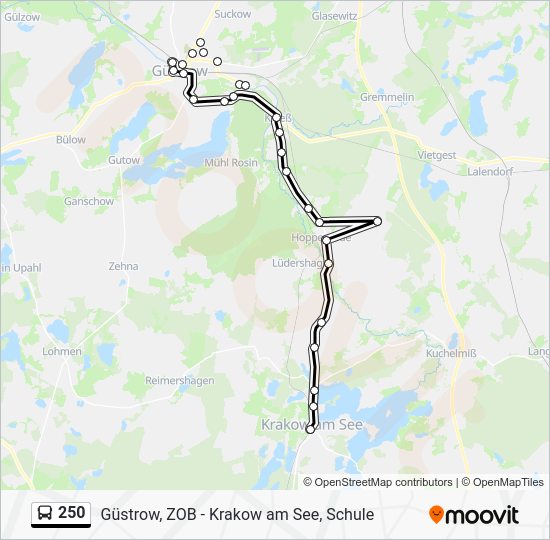 250 Route: Schedules, Stops & Maps - Krakow am See (Updated)