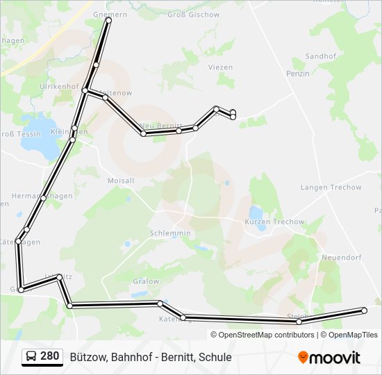 280 Route: Schedules, Stops & Maps - Bützow, Gymnasium (Updated)
