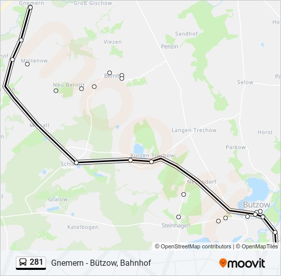 281 Route: Schedules, Stops & Maps - Bützow, Bahnhof (Updated)