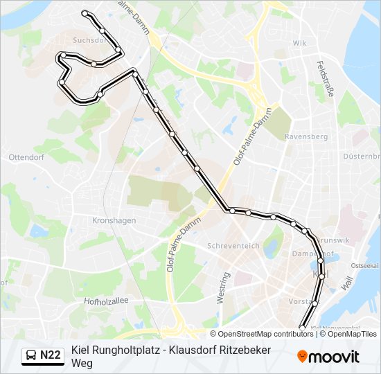 n22 Route: Schedules, Stops & Maps - Kiel Hbf (Updated)