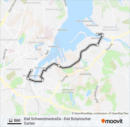 x60 Route: Schedules, Stops & Maps - Kiel Hbf (Updated)