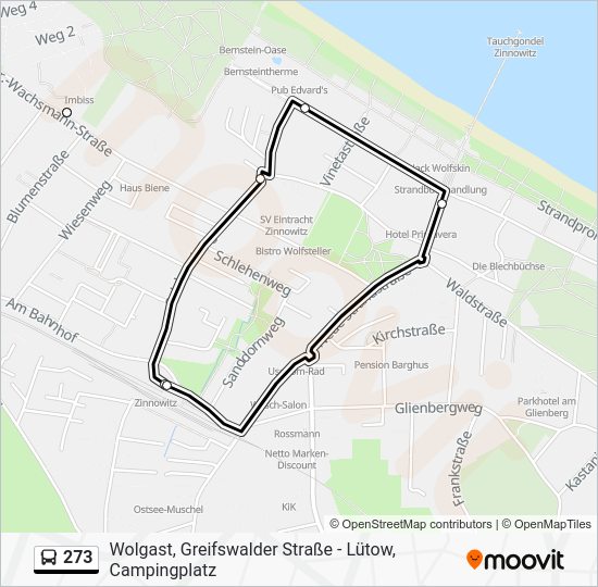 273 Route: Schedules, Stops & Maps - Zinnowitz, Bahnhof (Ubb) (Updated)