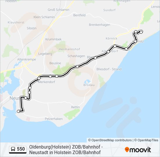 550 Route: Schedules, Stops & Maps - Grömitz Brookgang (Updated)