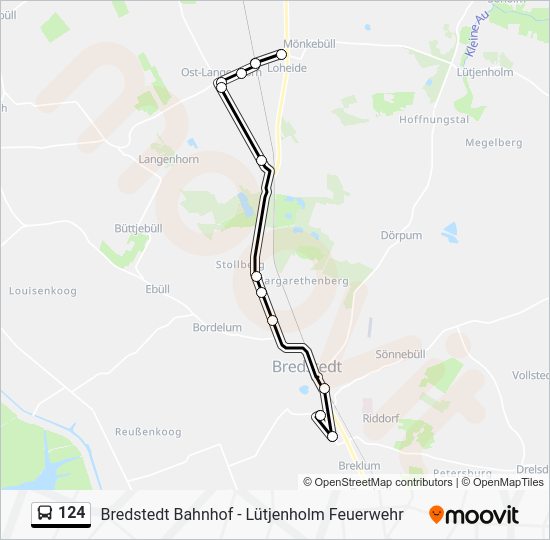 124 Route: Schedules, Stops & Maps - Mönkebüll Dorfstraße (Updated)