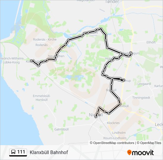 111 Route: Schedules, Stops & Maps - Klanxbüll Bahnhof (Updated)