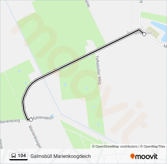 104 Route: Fahrpläne, Haltestellen & Karten - Galmsbüll Marienkoogdeich ...
