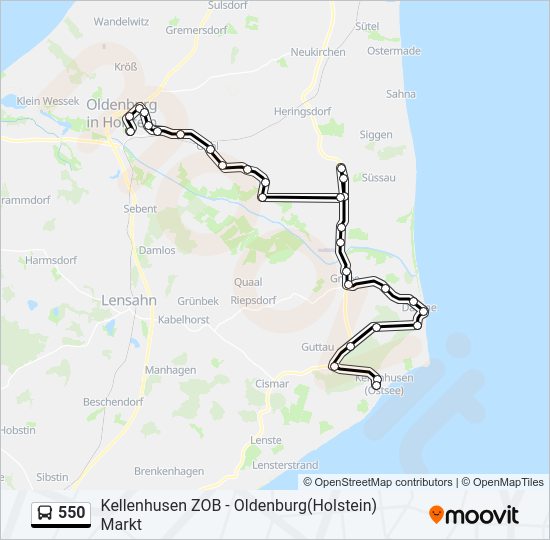 550 Route: Schedules, Stops & Maps - Oldenburg(Holstein) Markt (Updated)