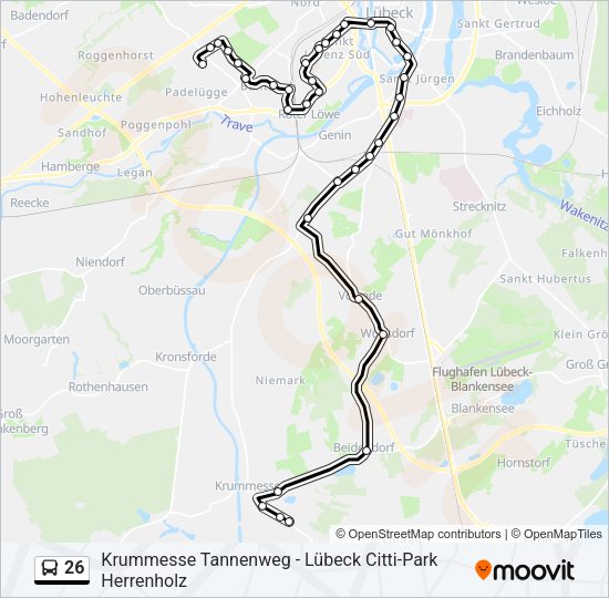 26 Route: Schedules, Stops & Maps - Wulfsdorf/Krummesse (Updated)