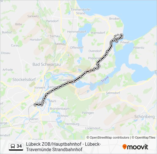 34 Route: Schedules, Stops & Maps - Travemünde (Updated)