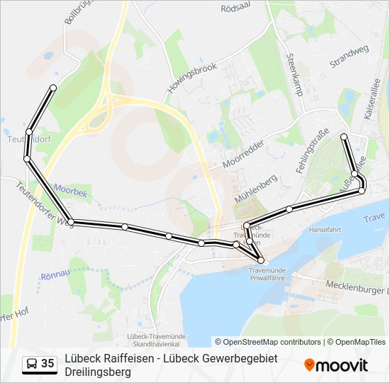 35 Route: Schedules, Stops & Maps - Travemünde Strandbhf. (Updated)