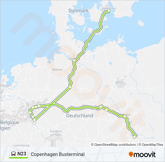 N23 Route: Schedules, Stops & Maps - Copenhagen Busterminal (Updated)