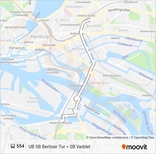 554 Route: Fahrpläne, Haltestellen & Karten - S Veddel (Aktualisiert)