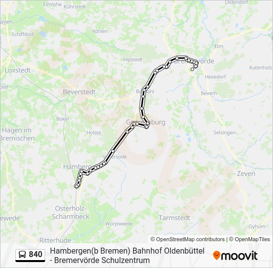 840 Route: Schedules, Stops & Maps - Hambergen(B Bremen) Bahnhof ...