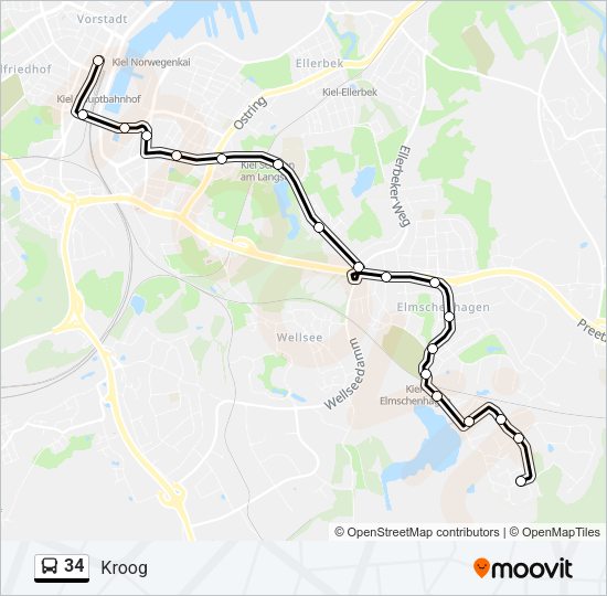 34 Route: Schedules, Stops & Maps - Kroog (Updated)
