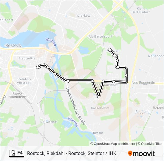f4 Route: Schedules, Stops & Maps - Rostock, Riekdahl (Updated)