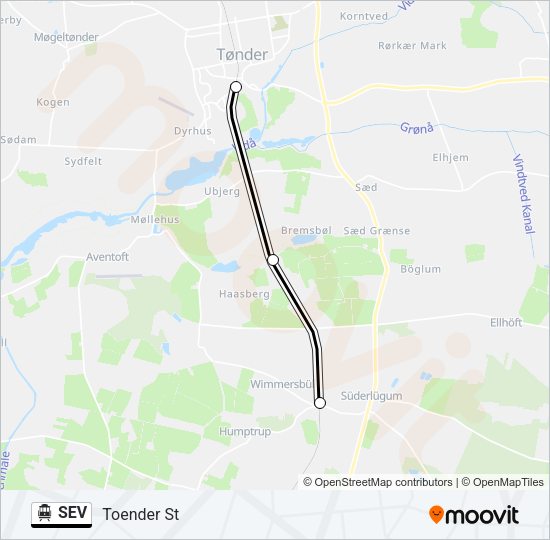 SEV Route: Schedules, Stops & Maps - Toender St (Updated)