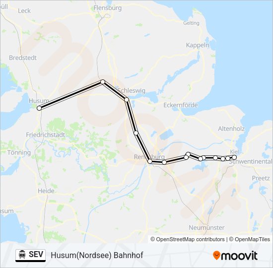sev Route: Schedules, Stops & Maps - Husum(Nordsee) Bahnhof (Updated)