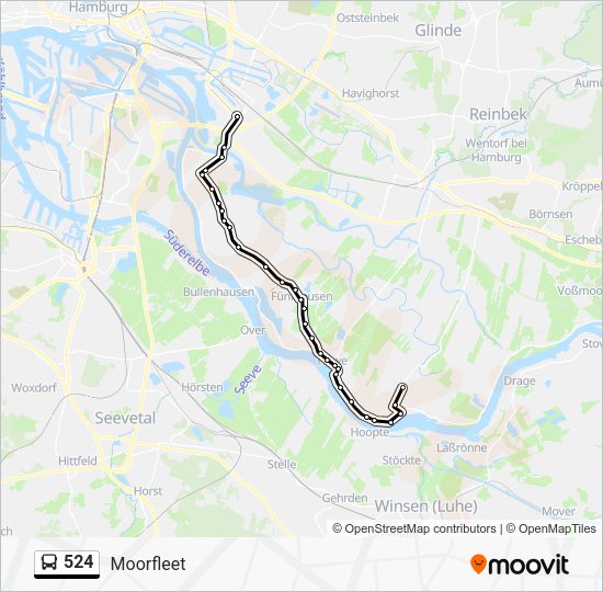 524 Route: Fahrpläne, Haltestellen & Karten - Moorfleet (Aktualisiert)