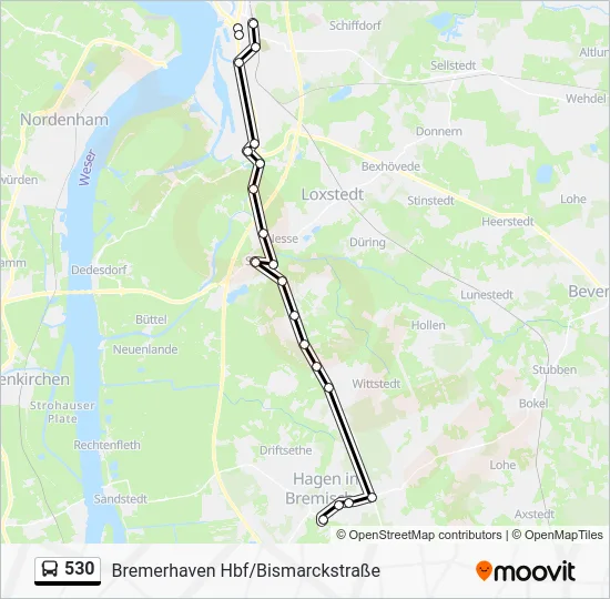530 Route: Schedules, Stops & Maps - Bremerhaven Hbf/Bismarckstraße ...