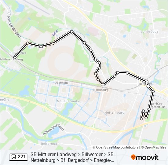 221 Route: Fahrpläne, Haltestellen & Karten - Energie-Campus Bergedorf ...