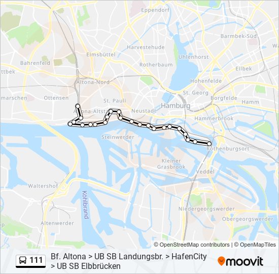 111 Route: Schedules, Stops & Maps - Baakenhöft (Updated)