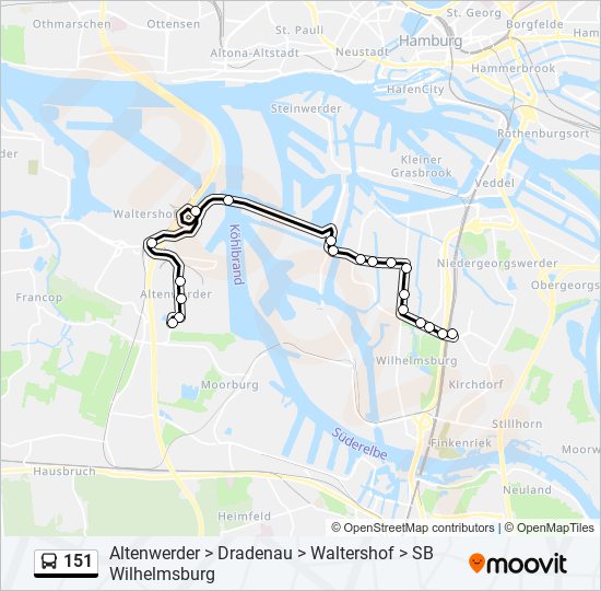 151 Route: Schedules, Stops & Maps - S Wilhelmsburg (Updated)