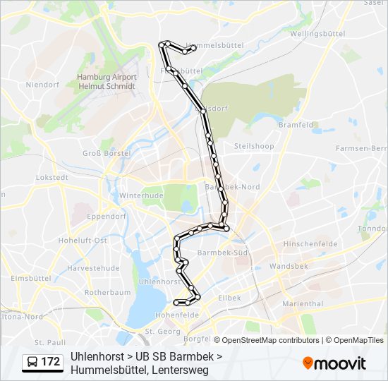 172 Route: Fahrpläne, Haltestellen & Karten - Mundsburger Brücke ...