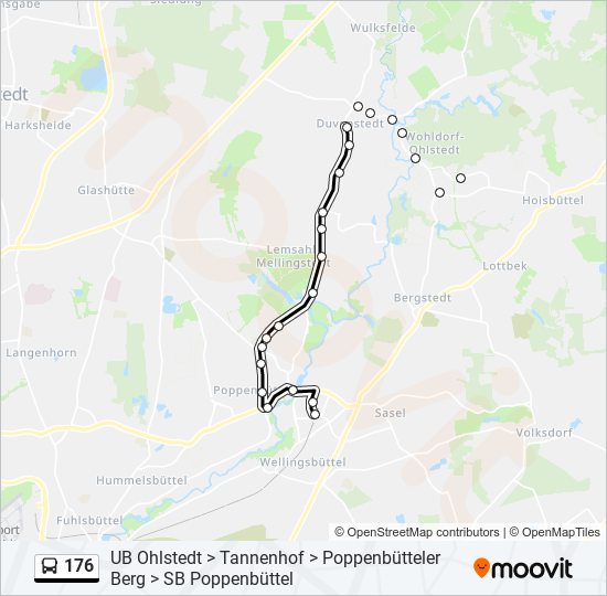 176 Route: Fahrpläne, Haltestellen & Karten - S Poppenbüttel ...