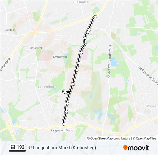 192 Route: Fahrpläne, Haltestellen & Karten - U Langenhorn Markt ...