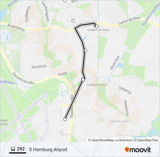292 Route: Fahrpläne, Haltestellen & Karten - S Hamburg Airport ...