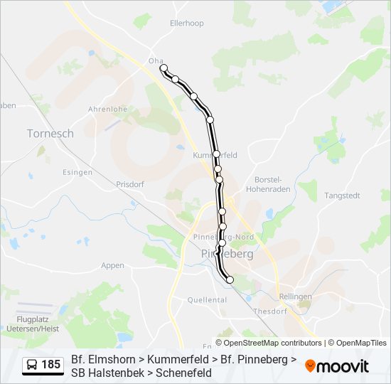 185 Route: Fahrpläne, Haltestellen & Karten - Ellerhoop, Arboretum ...
