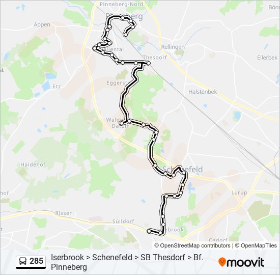285 Route: Fahrpläne, Haltestellen & Karten - S Iserbrook (Aktualisiert)
