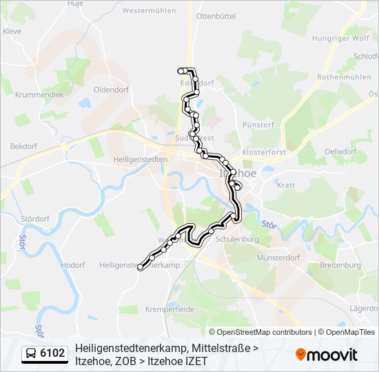 6102 Route: Schedules, Stops & Maps - Itzehoe Zusestraße (Updated)