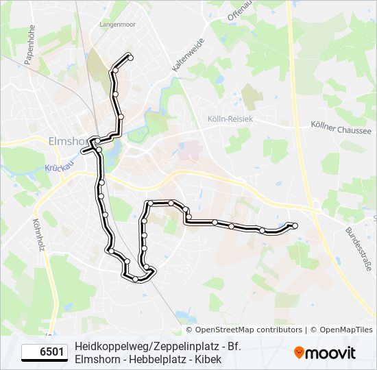 6501 Route: Schedules, Stops & Maps - Elmshorn, Koppeldamm (Updated)