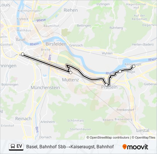 ev Route: Schedules, Stops & Maps - Basel, Bahnhof Sbb‎→Kaiseraugst ...