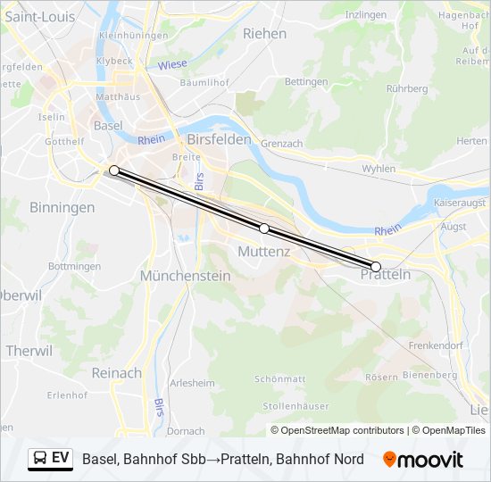 ev Route: Schedules, Stops & Maps - Basel, Bahnhof Sbb‎→Pratteln ...