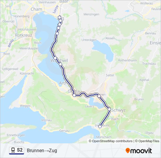 s2 Route: Schedules, Stops & Maps - Brunnen‎→Zug (Updated)